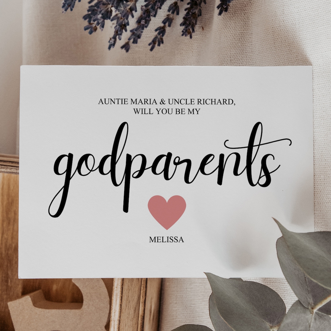 EDITABLE Minimalist Will You Be My Godparents Template - Etsy
