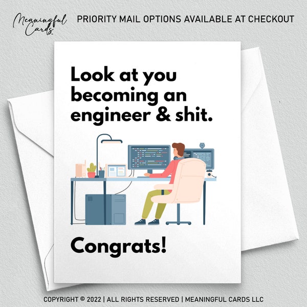 Graduation Cards for Engineers - Etsy