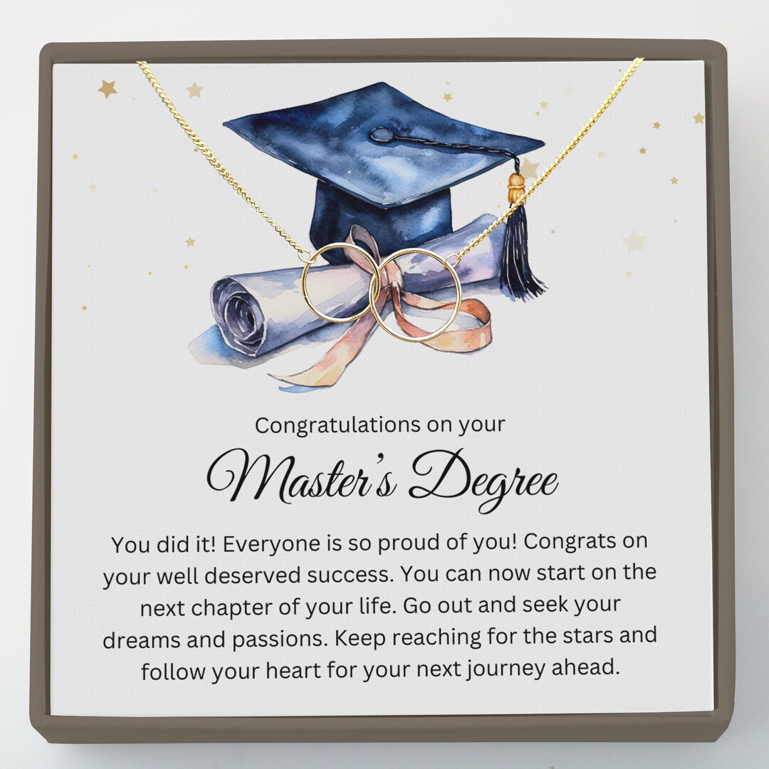 Masters Degree Graduate Gift for Women Sterling Silver / 14k Gold ...