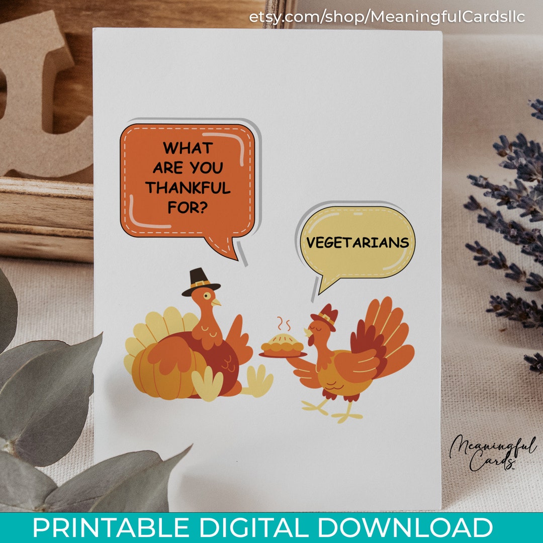 Funny Thanksgiving Card DIY Digital Download Printable Card - Etsy