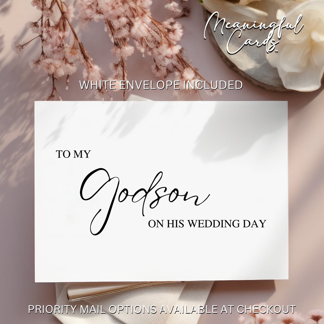 To My Godson on His Wedding Day - Card for Godson, Minimalist Wedding ...