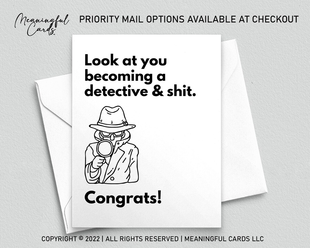 New Detective Promotion Card Congrats Card for Detective - Etsy