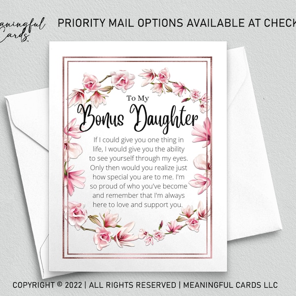 Bonus Daughter Birthday Card - Etsy