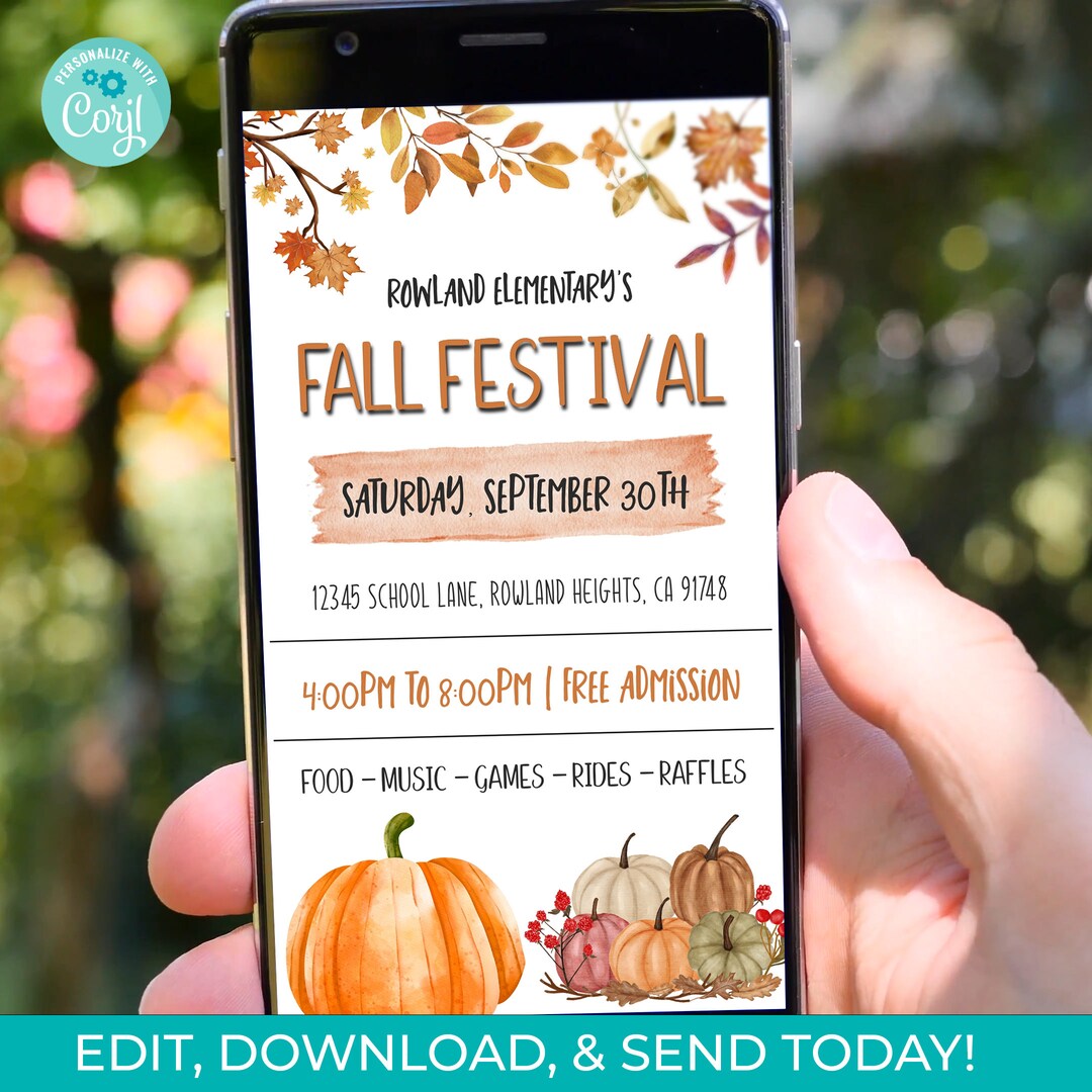 Editable Fall Festival Invitation, Harvest Theme (digital Download) - Etsy