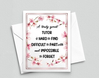 Tutor Thank You Card - Etsy