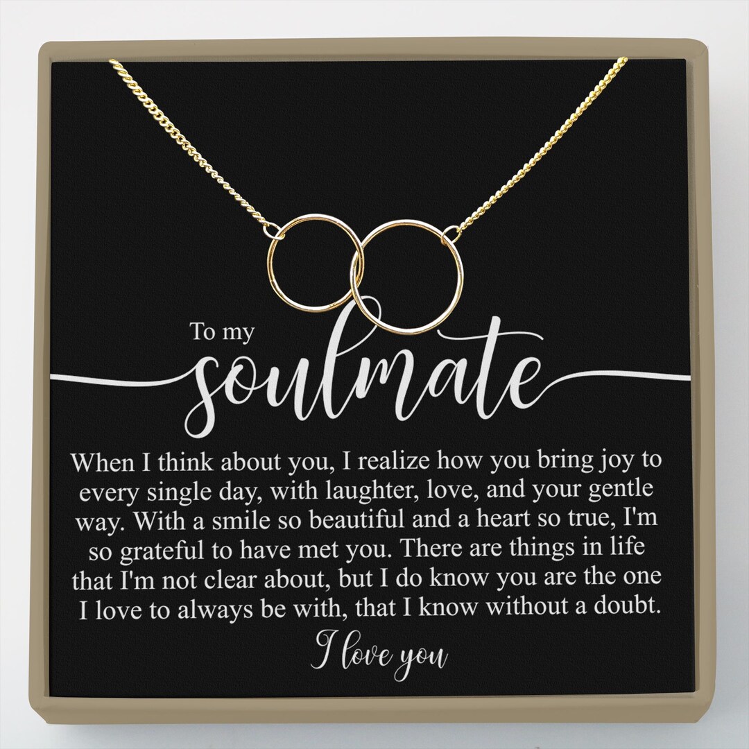 Soulmate Necklace Gift Box: Interlocking Circle Necklace, Sterling ...
