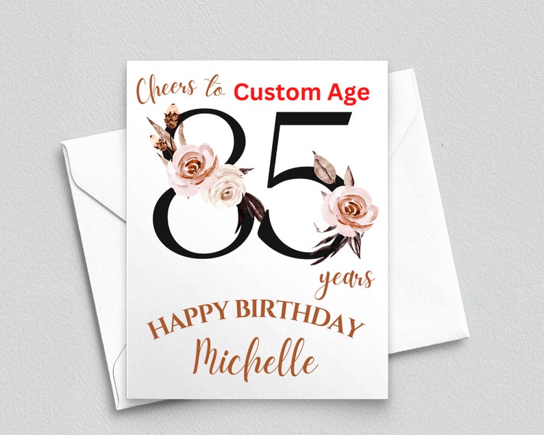 Personalized 83rd Birthday Card, Floral Design - Etsy