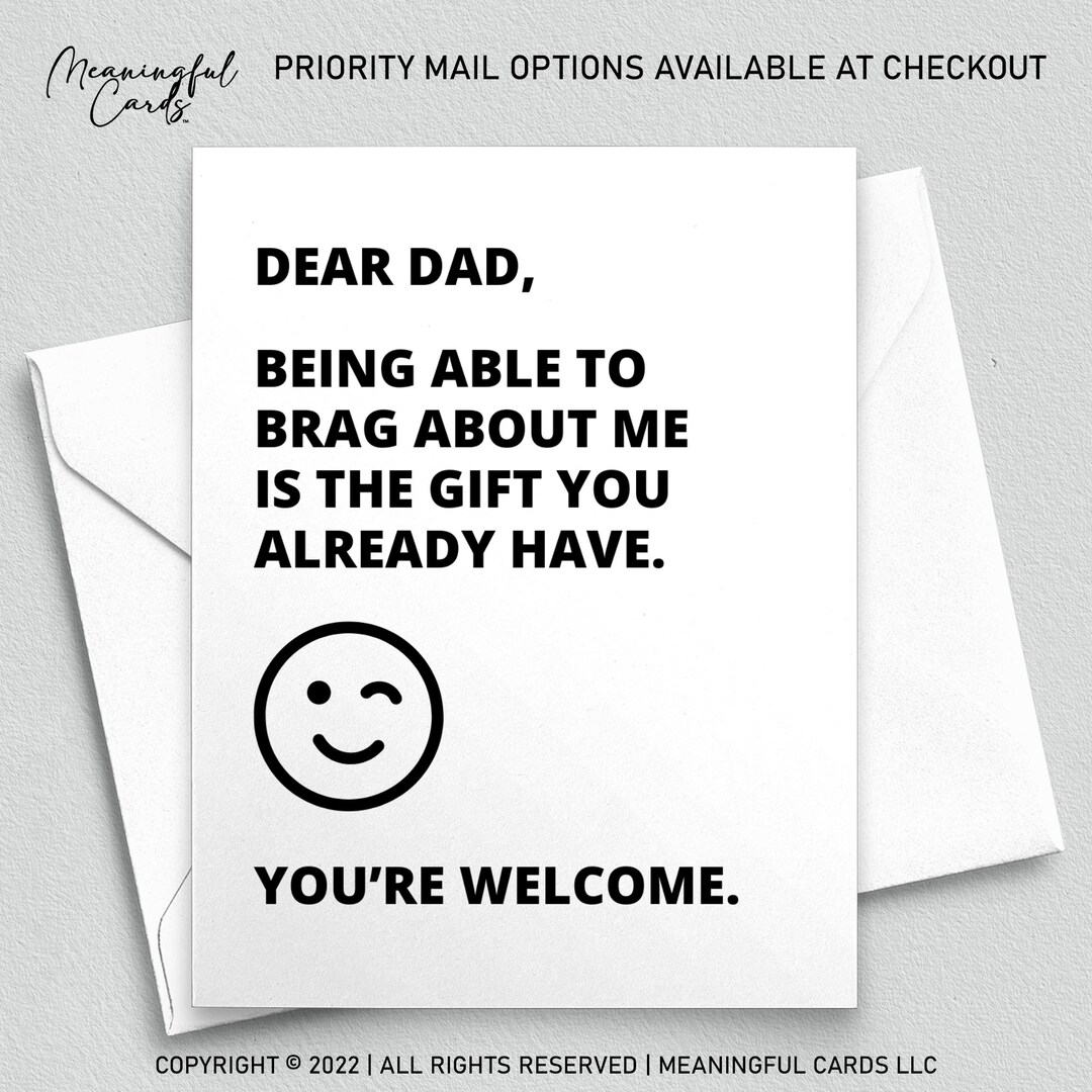 Funny Father's Day Card, Bragging Rights Gift - Etsy