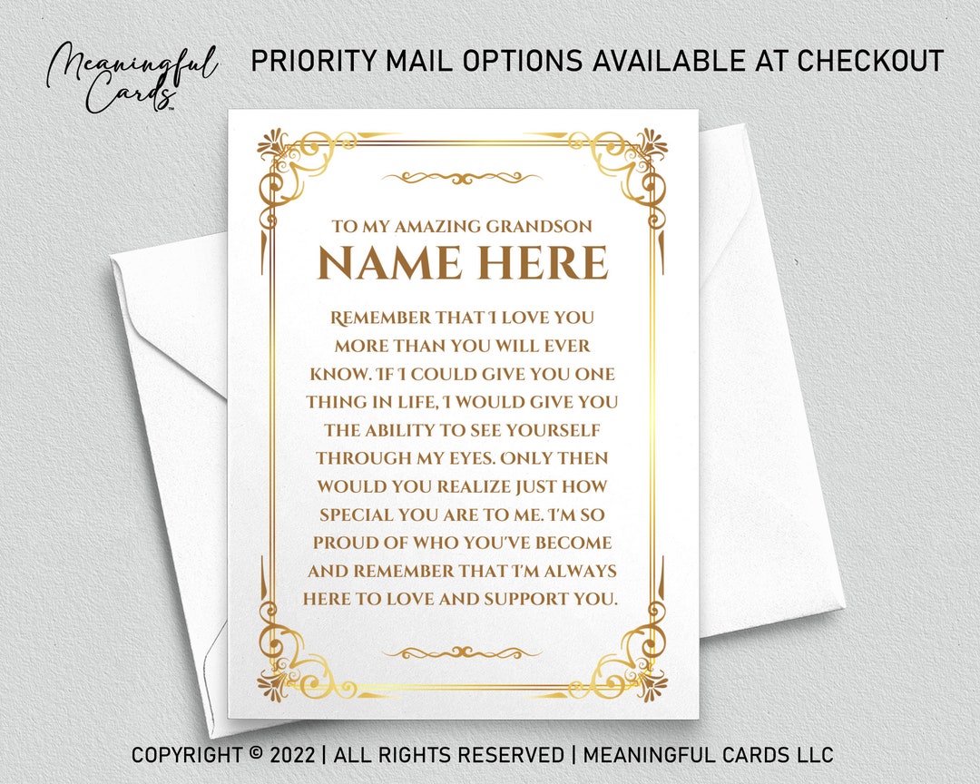 Personalized Grandson Birthday Card Thoughtful Unique Special - Etsy