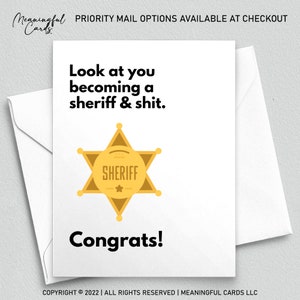 Funny Sheriff Deputy Graduation Card, Academy Graduate - Etsy
