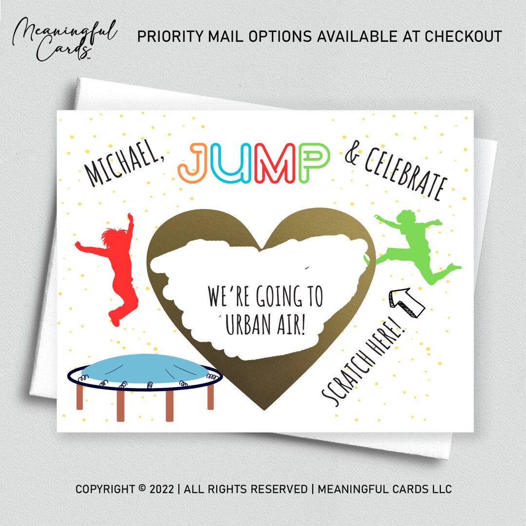 Surprise Trampoline Theme Park Scratch off Card, Indoor Theme Park ...