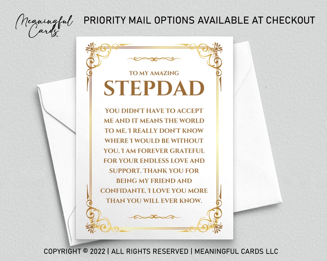 Thoughtful Card for Bonus Dad / Stepdad - Etsy