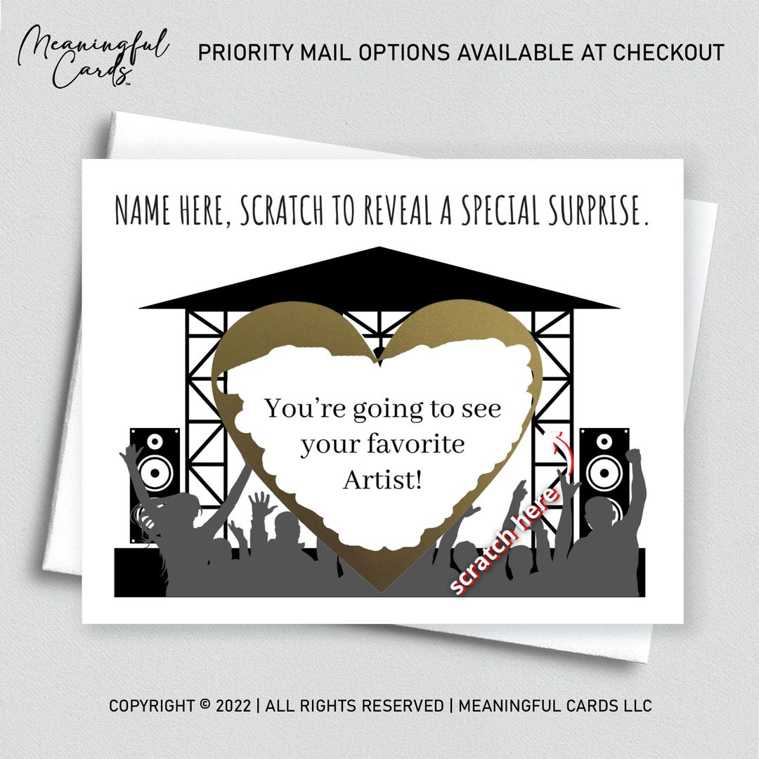 Surprise Concert Scratch off Card, Music Festival Gift - Etsy