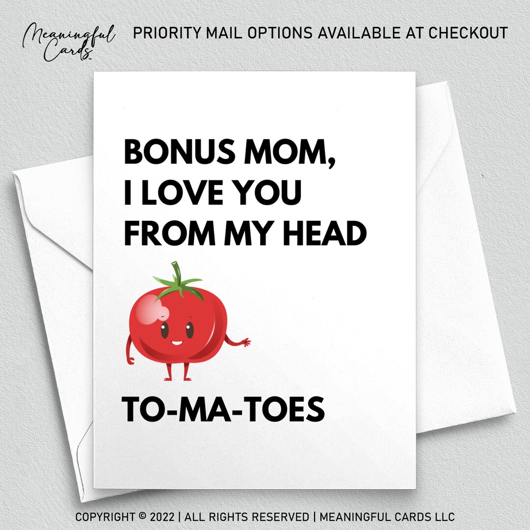 Funny Tomato Pun Card for Bonus Mom, Stepmom Birthday Card, Funny ...