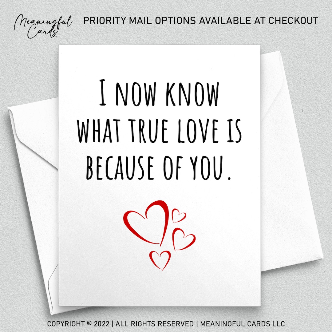 Romantic Love Card for Girlfriend or Boyfriend I Now Know - Etsy