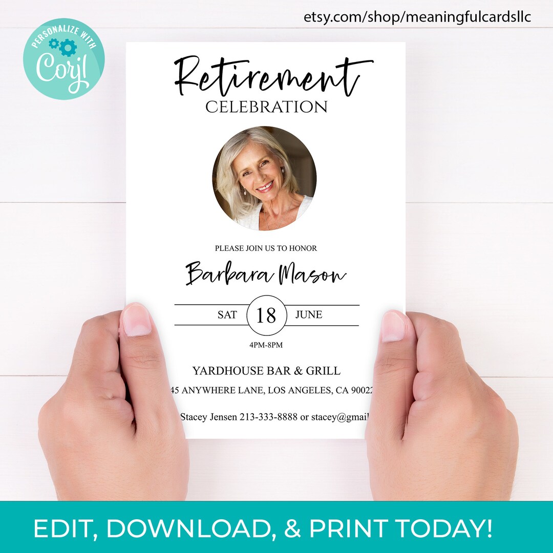 Editable Retirement Party Invitation Template (digital Download) - Etsy