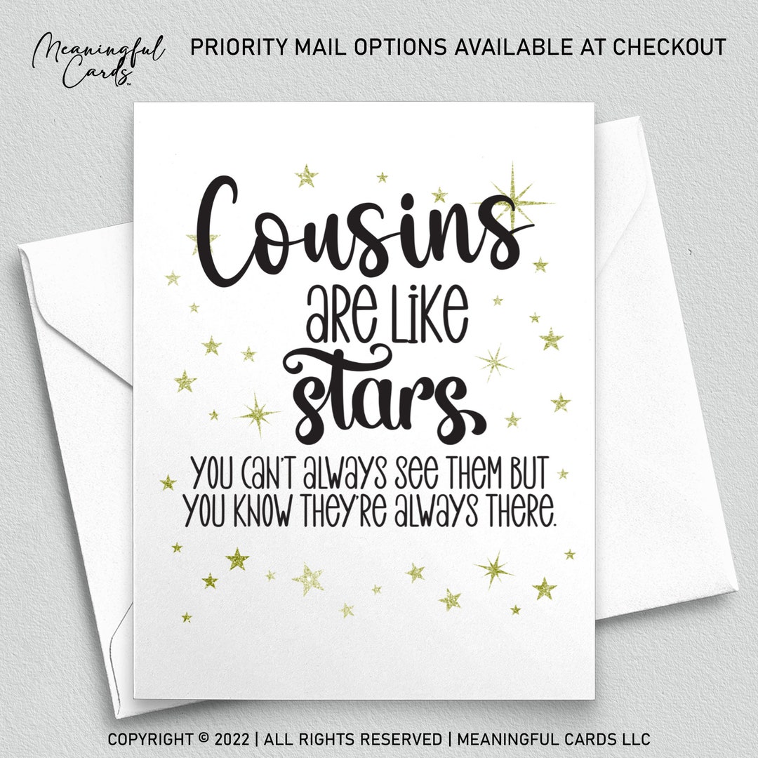 Cousin Card – Cousins Are Like Stars Greeting (A2) - Etsy