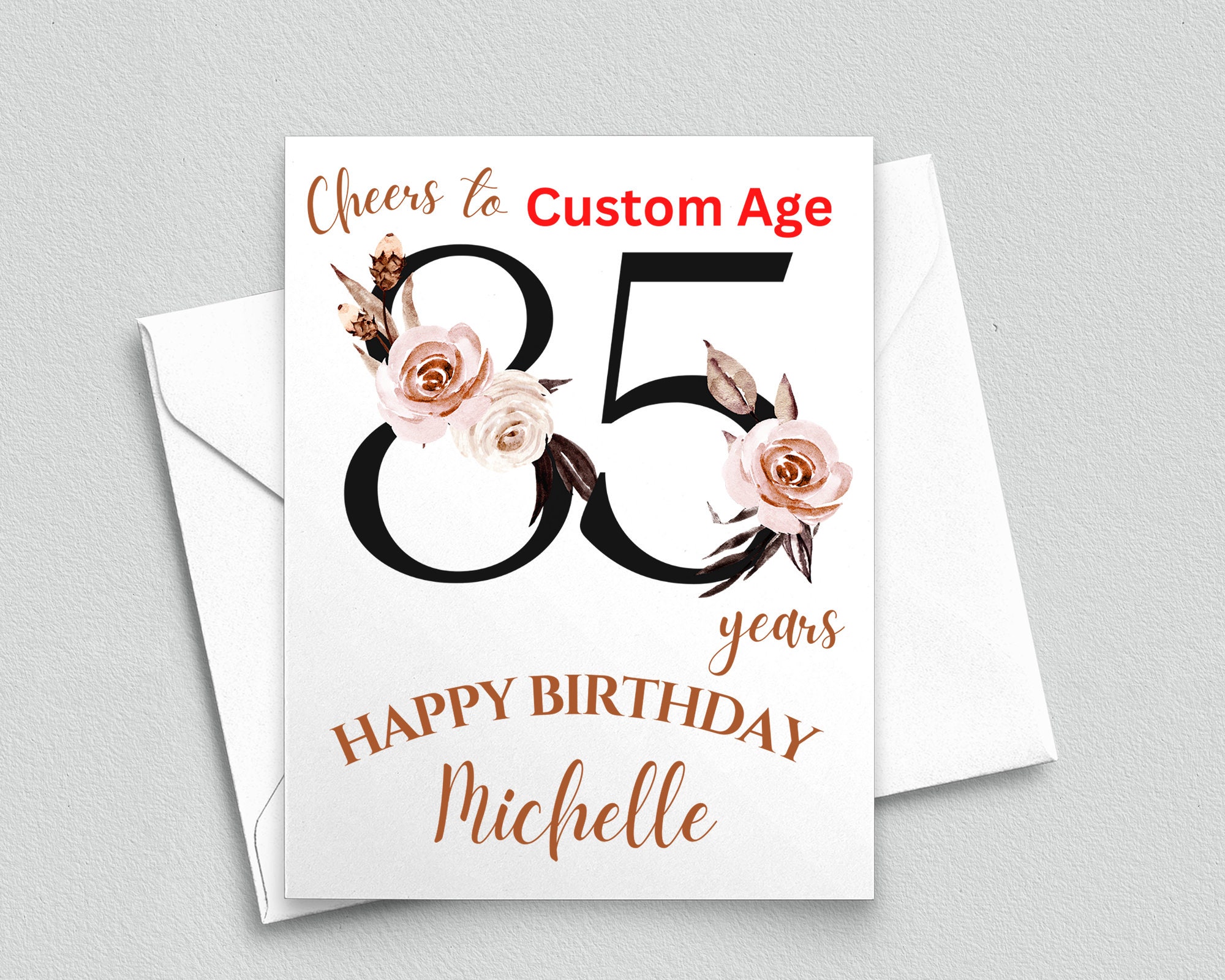 Personalized 38th Birthday Card, Floral Design - Etsy