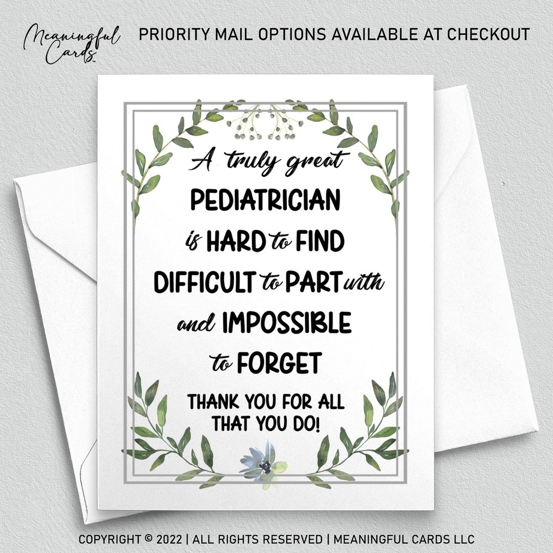 Pediatrician Thank You Card Gift for Pediatrician - Etsy