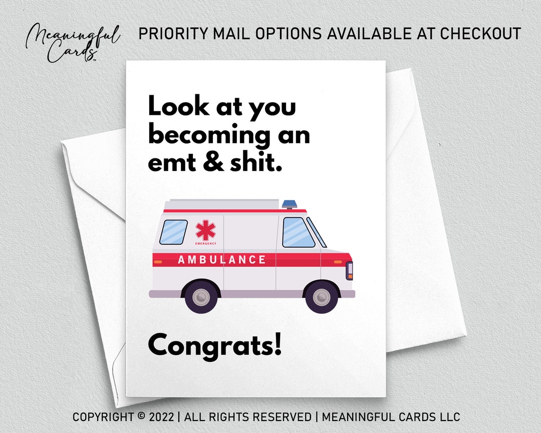 New EMT Graduation Card Graduation Card for Emergency - Etsy