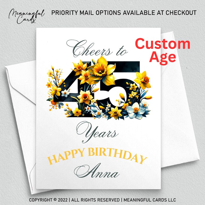 Personalized 97th Birthday Card: Floral Design - Etsy