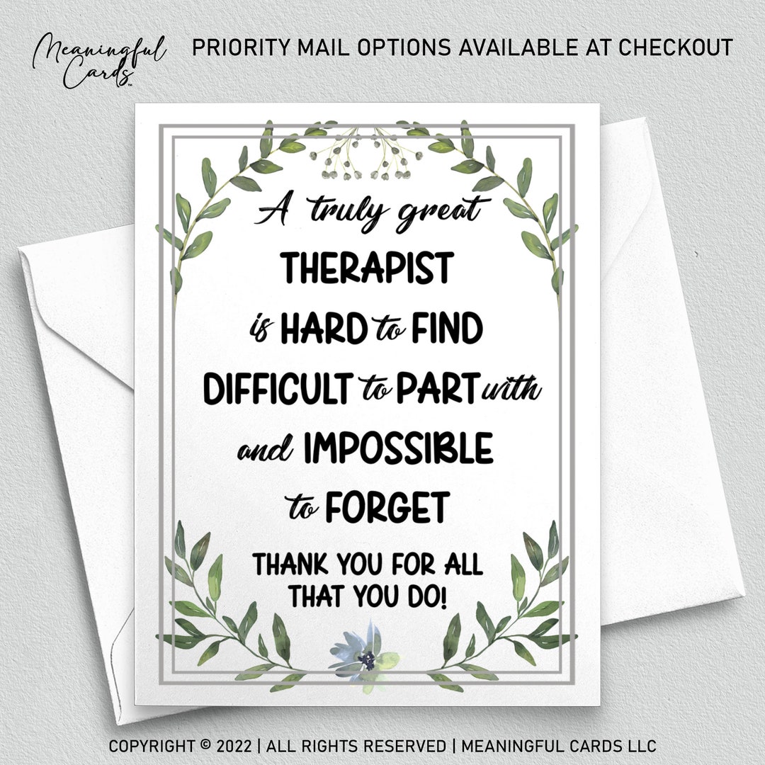 Therapist Thank You Card for Therapist - Etsy