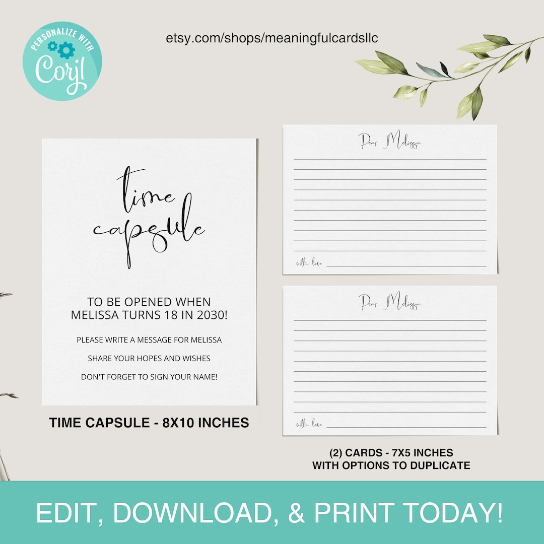 Editable Minimalist Time Capsule Template, Modern Time Capsule First ...
