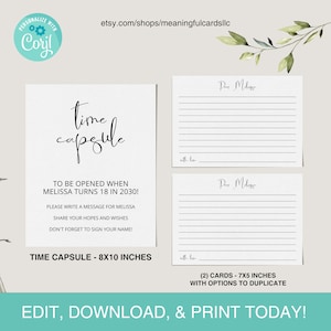Editable Minimalist Time Capsule Template, Modern Time Capsule First ...