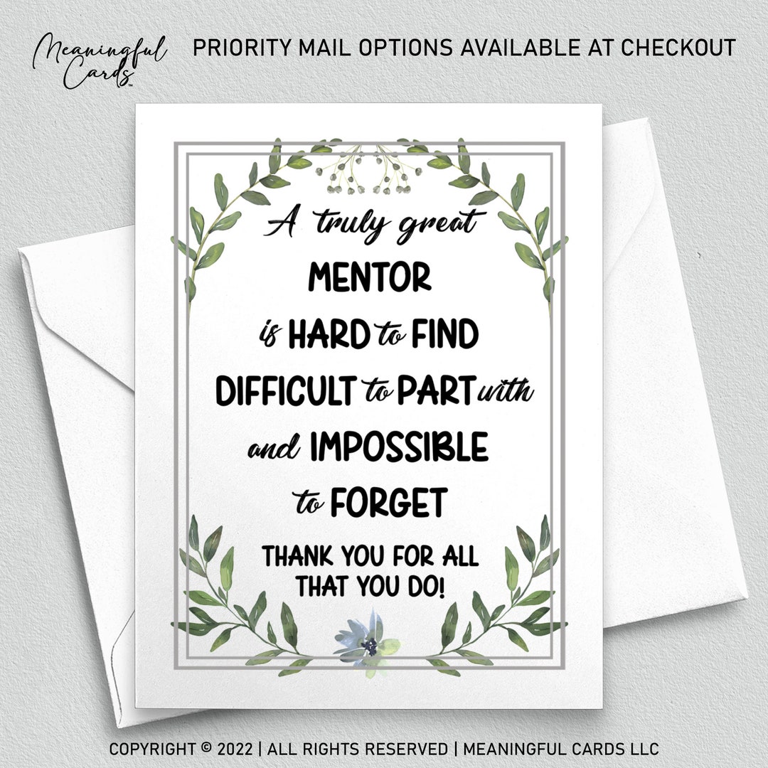 Mentor Thank You Card Gift for Mentor - Etsy