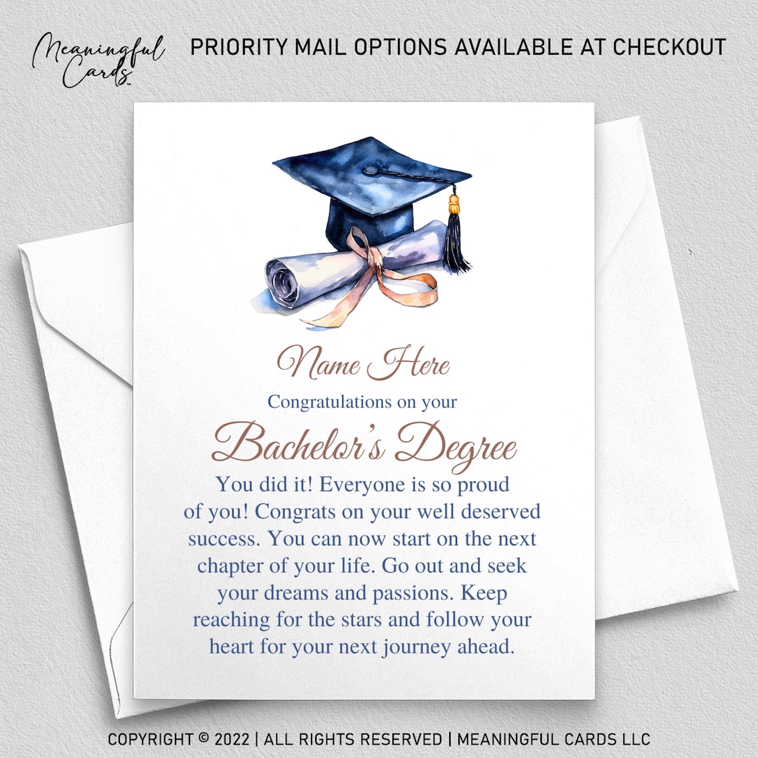 Personalized Bachelor's Degree Graduation Gift - BS Graduate Student ...