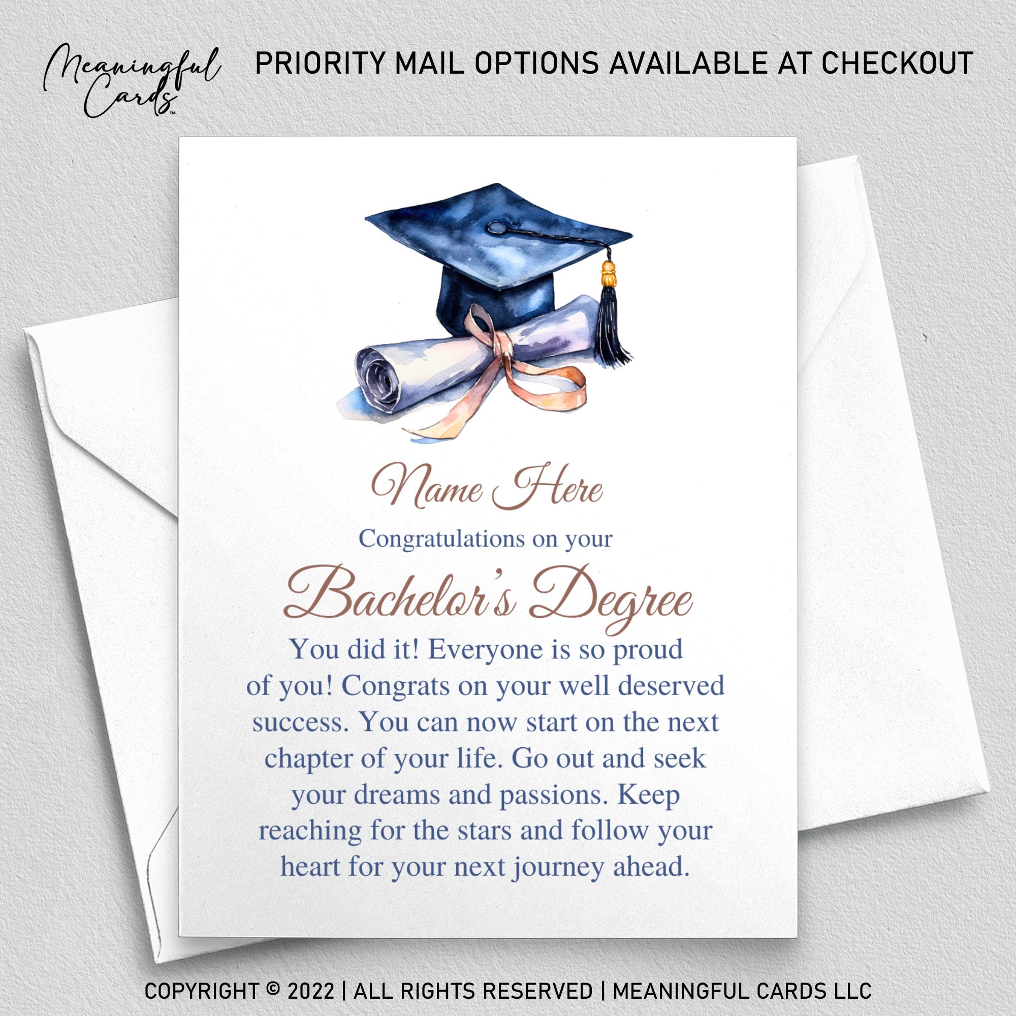 Personalized Bachelor's Degree Graduation Card – BS Graduate - Etsy