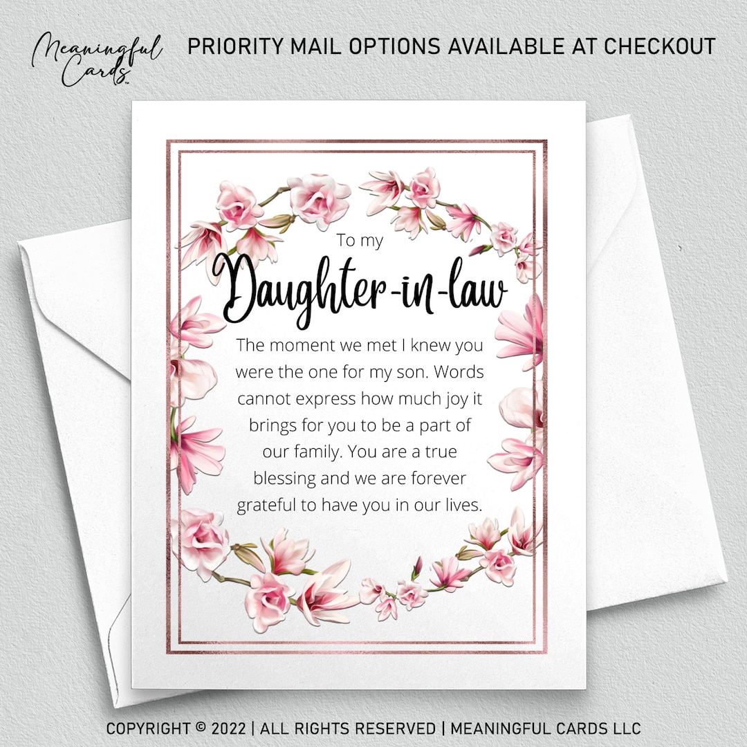 Daughter-in-law Birthday Card Daughter in Law Thoughtful Birthday Card ...