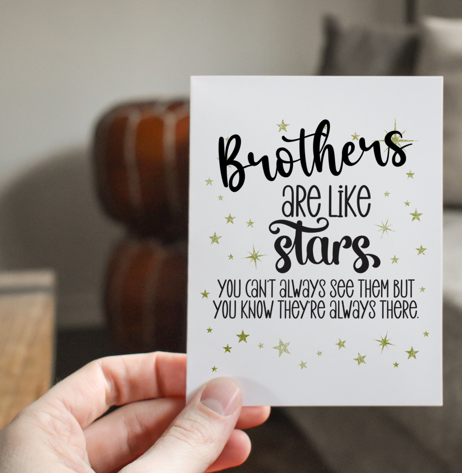 Brother Card - Brothers Are Like Stars Greeting Card - Etsy