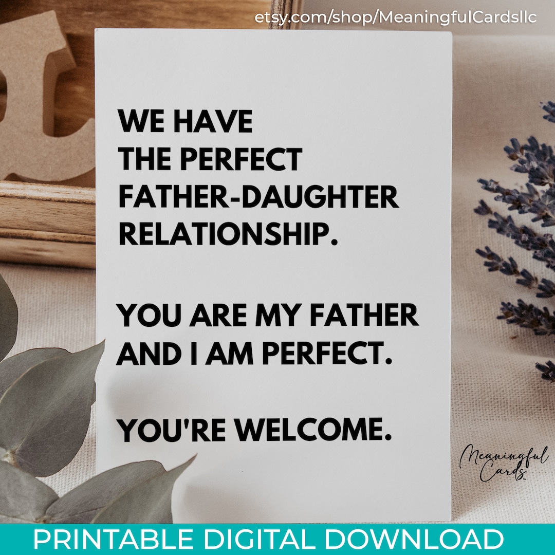 DIY Printable Funny Card for Dad, Snarky Father's Day Card, Digital ...
