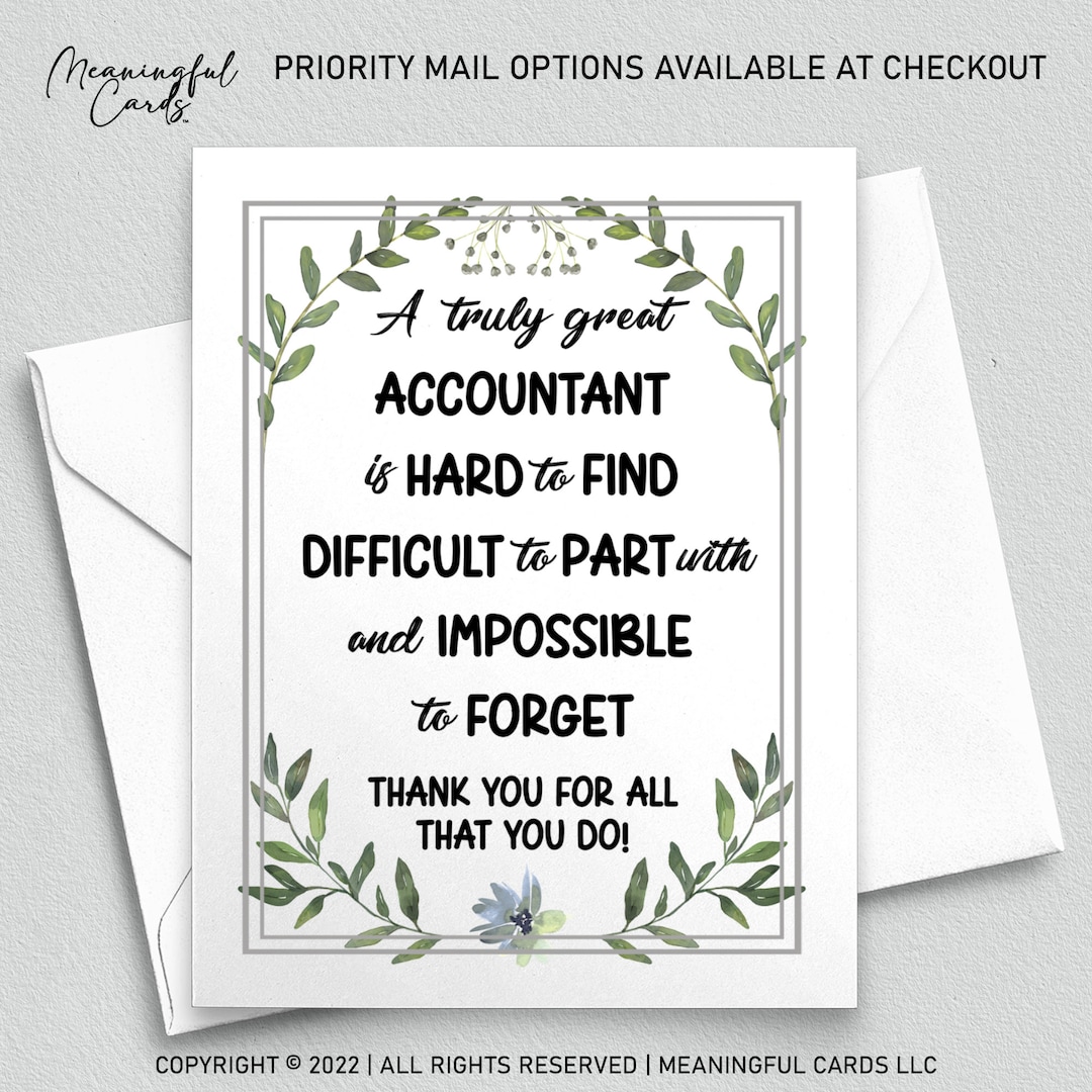 Accountant Thank You Card Gift for Accountant - Etsy