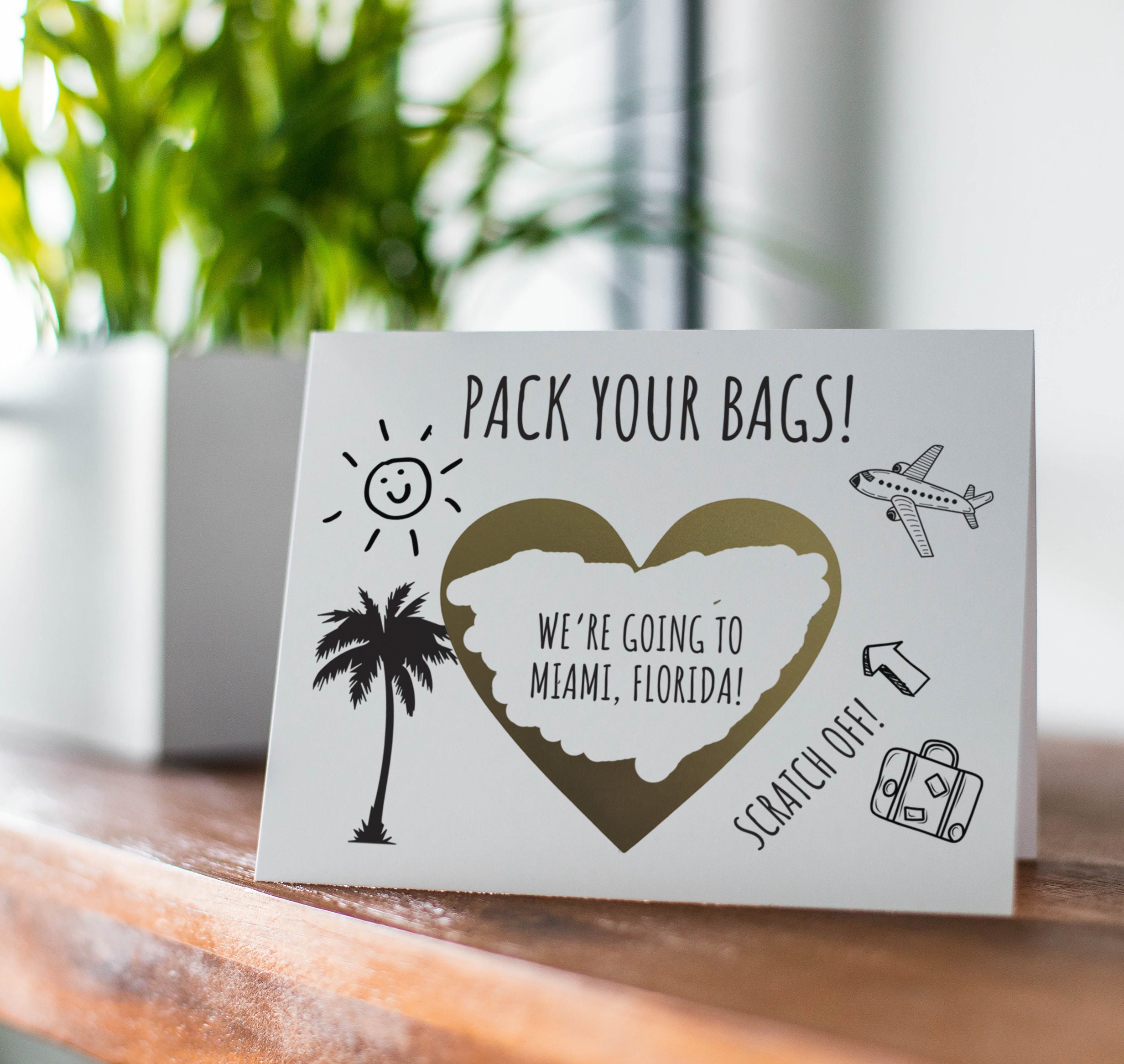 Florida Vacation Reveal Scratch off Card, Travel Gift - Etsy