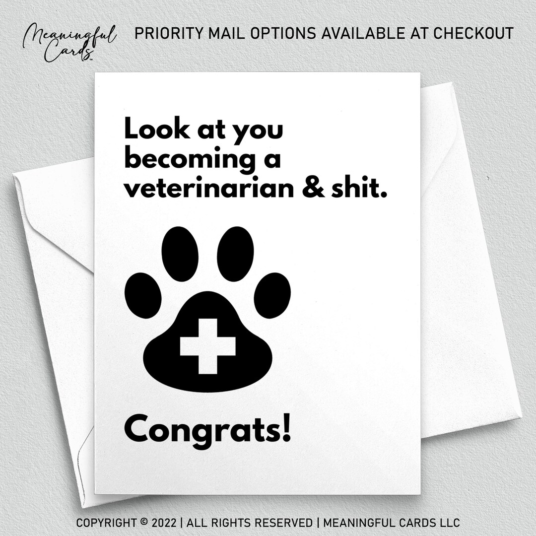 New Veterinarian Graduation Card, Graduation Card for Veterinary School ...