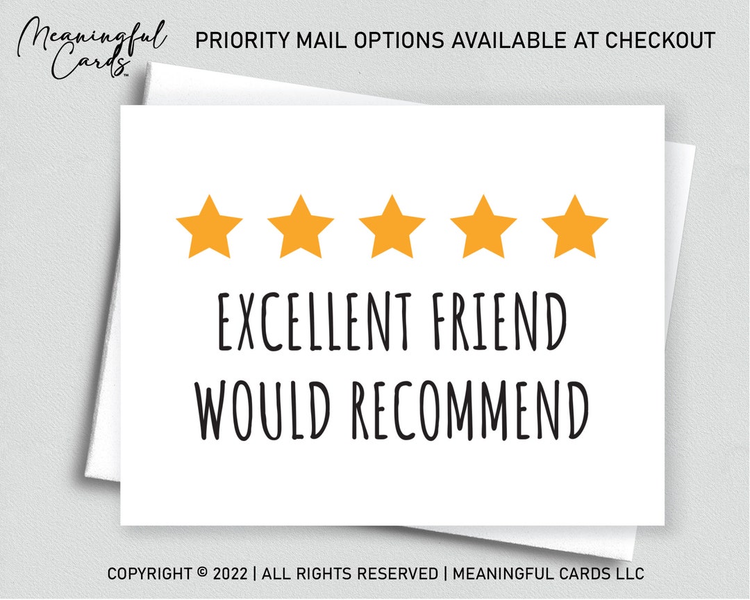 Friend Card - Funny Friendship Greeting Card - Etsy UK