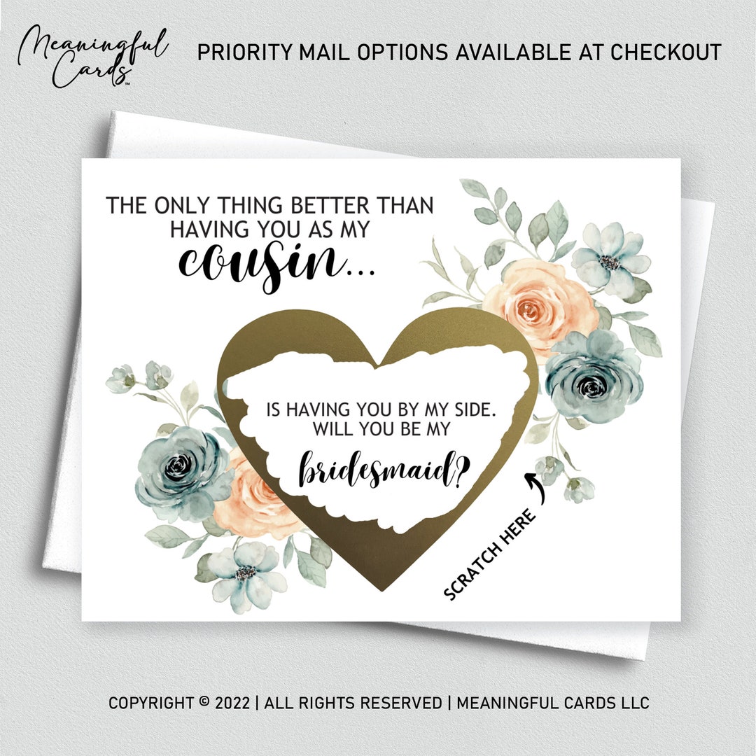 Will You Be My Bridesmaid Card, Floral Scratch off Proposal Cards for ...