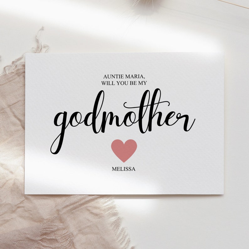 EDITABLE Minimalist Will You Be My Godmother Template - Etsy