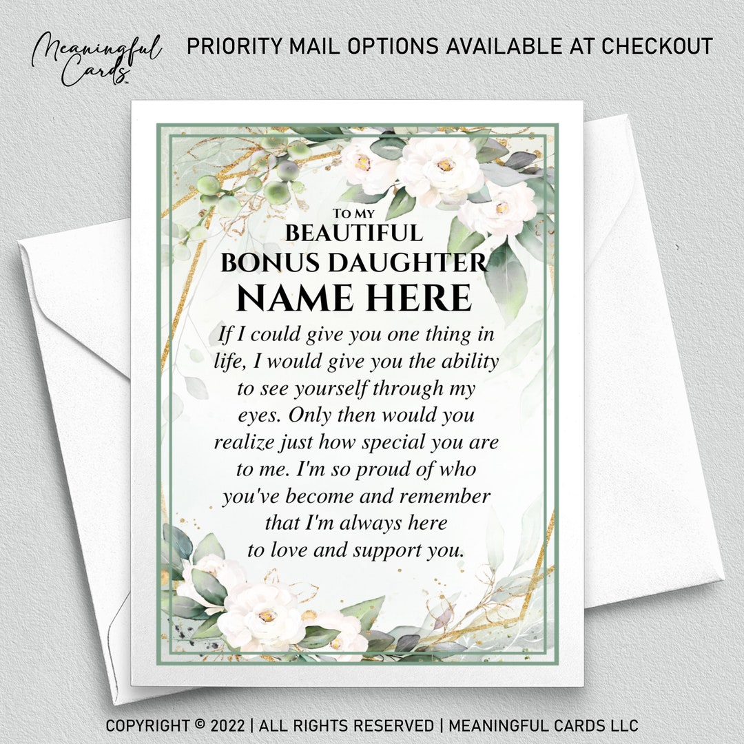 Personalized Bonus Daughter Birthday Card Thoughtful Unique Special ...