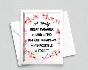 Thank You Manager Card - Etsy