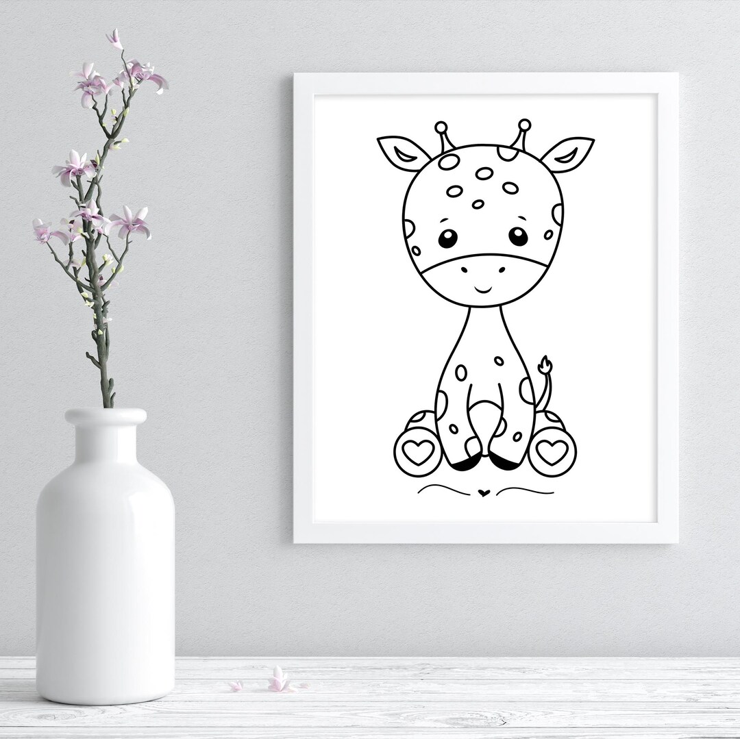 DIY Giraffe Printable Nursery Wall Art, Print at Home Digital Download ...