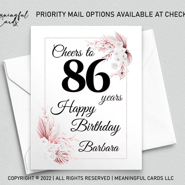 86th Birthday Card - Etsy