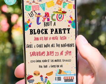 Editable Neighborhood Block Party BBQ Invitation, Neighborhood Block ...
