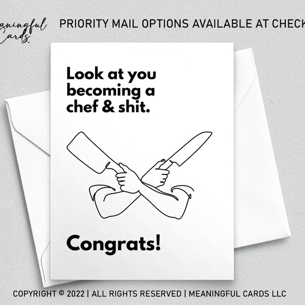 Chef Thank You Card - Etsy