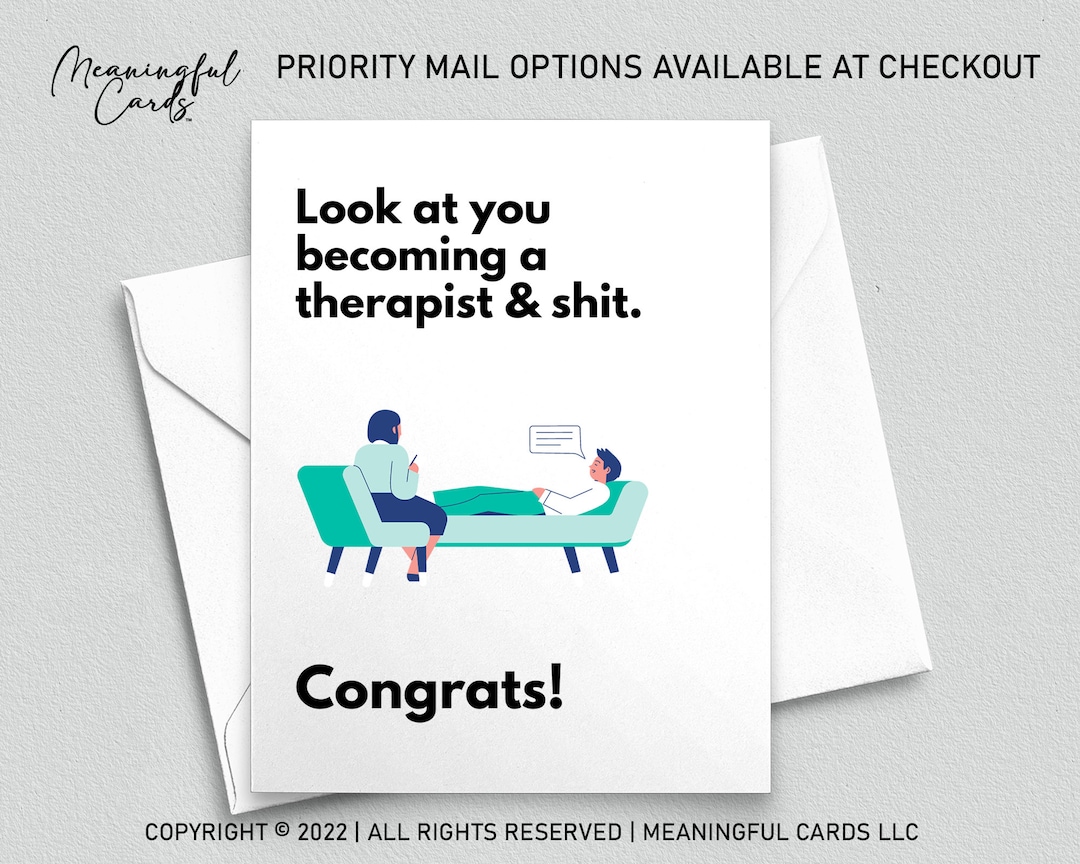 New Therapist Graduation Card Graduation Card for Counselor - Etsy