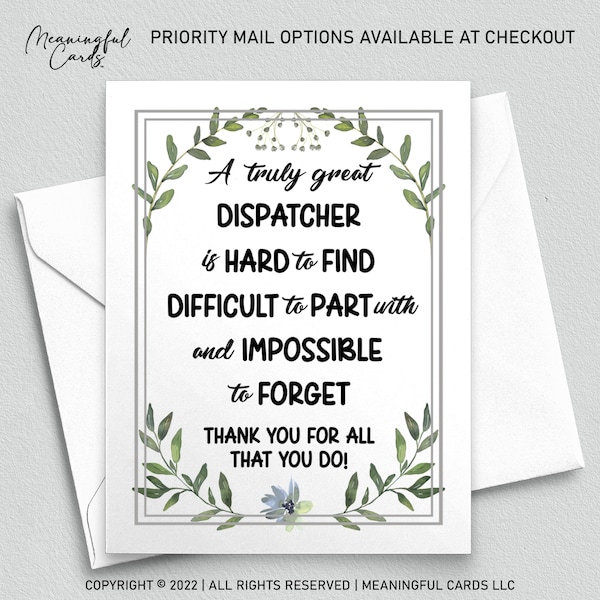 Dispatcher Thank You - Etsy