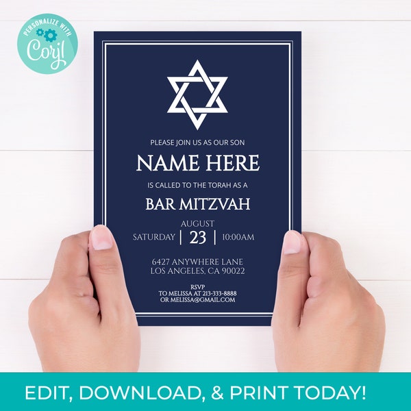 Bar Mitzvah Invite - Etsy