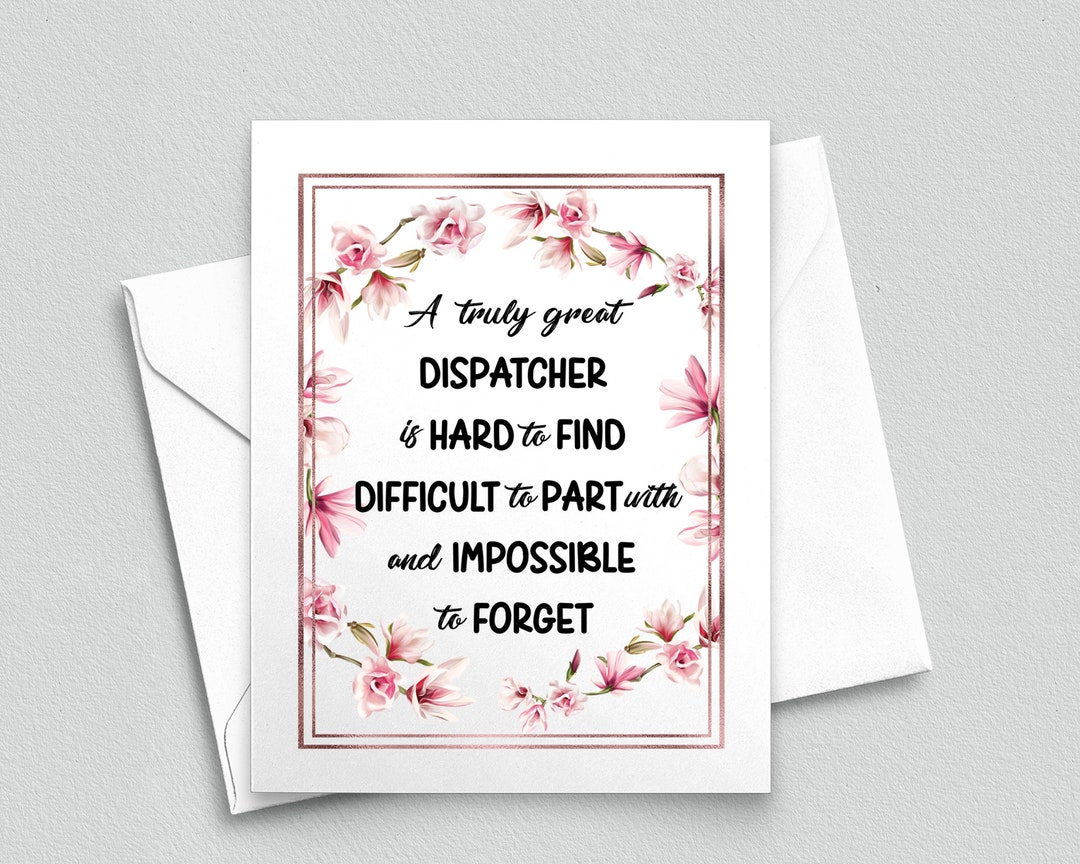 Dispatcher Thank You Card Gift for Dispatcher Gift Card for - Etsy